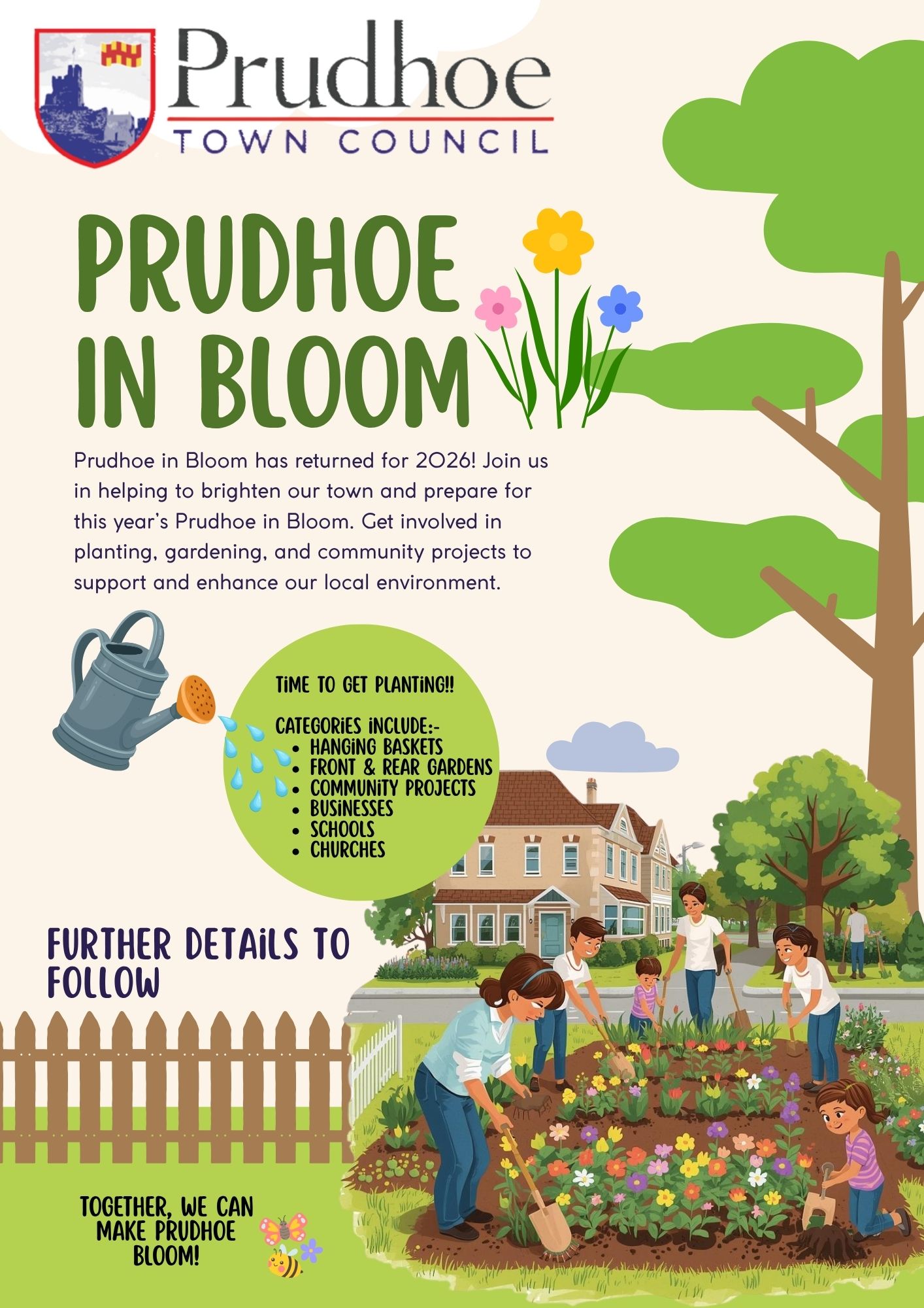 Prudhoe in Bloom Returns for 2026 - Prudhoe Town Council
